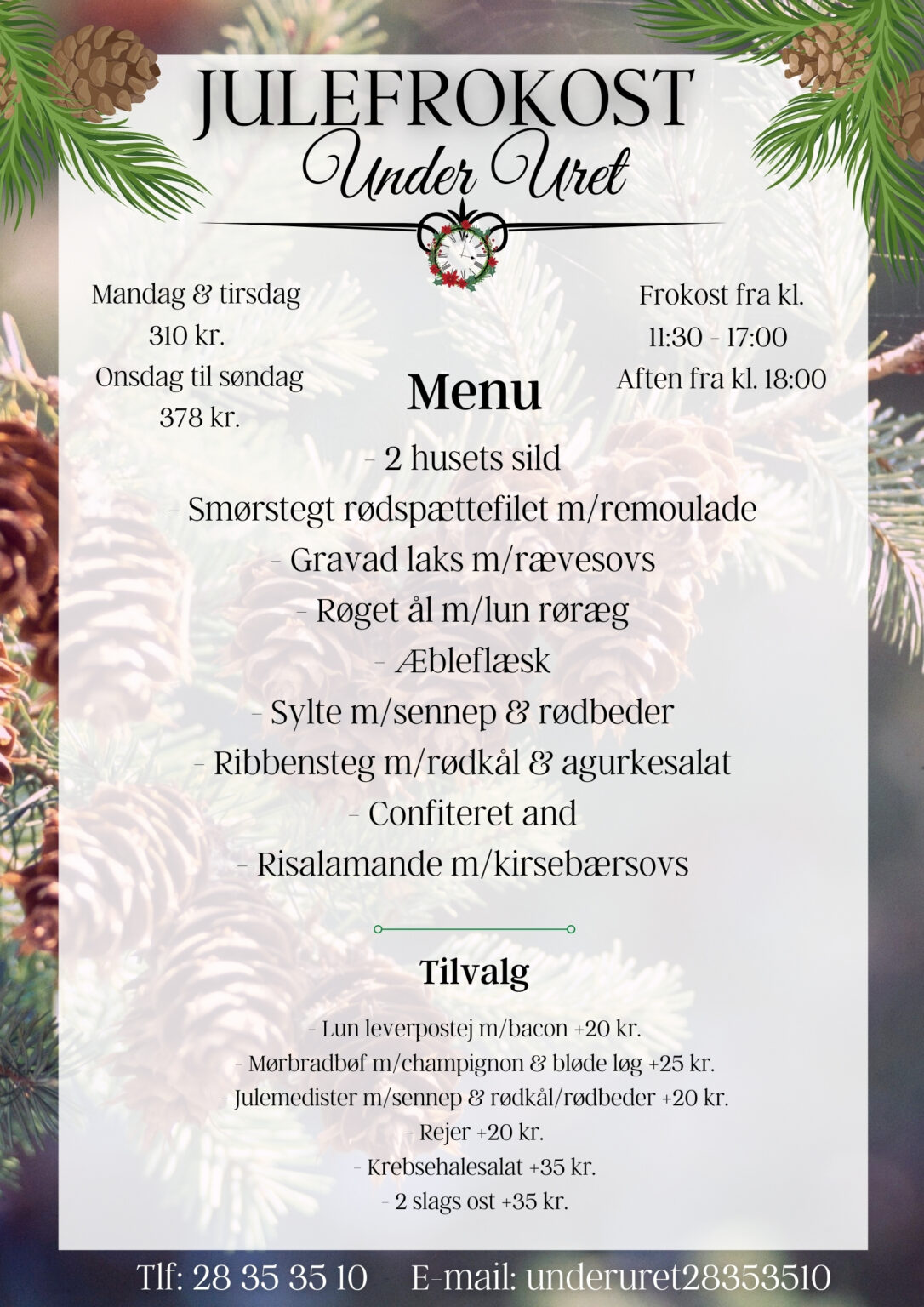 Julefrokost - Restaurant Under Uret